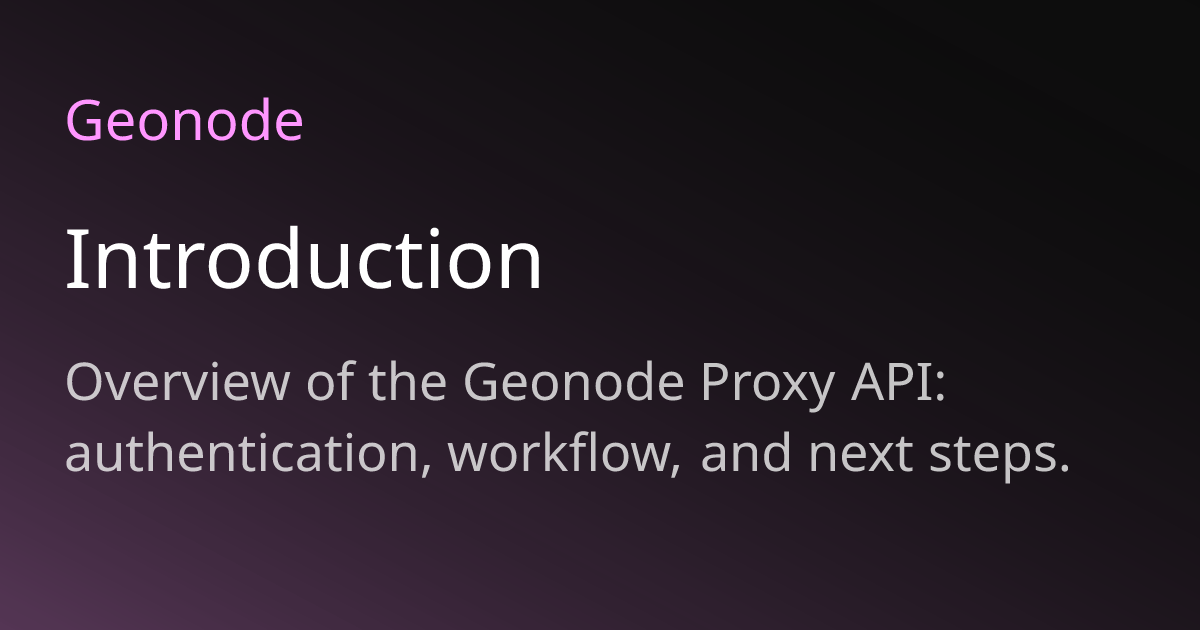 Introduction | Geonode