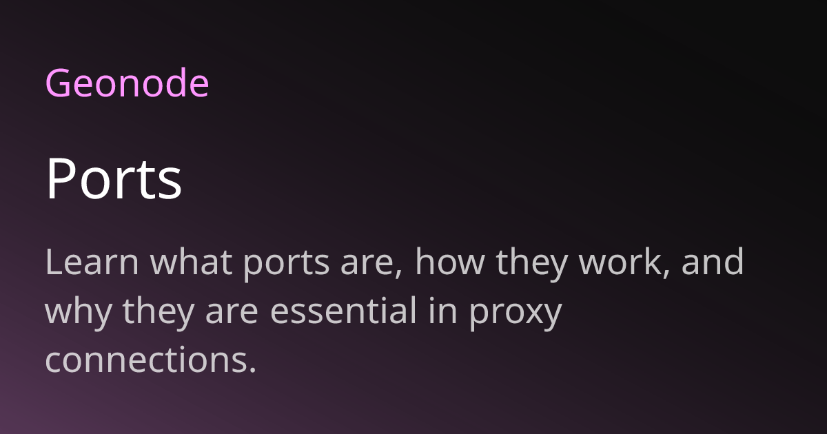 Ports | Geonode